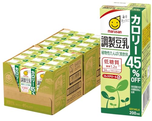 -/200ミリリットル (x 24)/-・パッケージ個数:1・内容量:200ml×24・カロリー:1パック(200ml)当り69kcal・商品サイズ (幅X奥行X高さ):330×155×120mm商品紹介 標準的な調製豆乳に比べカロリーを4...