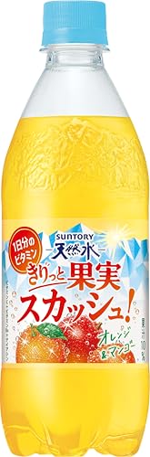 オレンジ/-/-・原材料:ナチュラルミネラルウォーター、糖類（果糖ぶどう糖液糖（国内製造）、砂糖）、果実（オレンジ、マンダリンオレンジ、マンゴー）、食塩／炭酸、酸味料、香料、ビタミンC、ナイアシン、ビタミンB6・内容量:500ml・エネルギ...