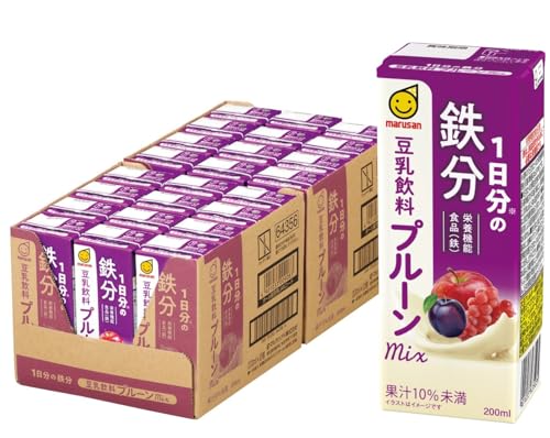 プルーンMIX-/200ml×24本/-・原材料:糖類(ぶどう糖果糖液糖(国内製造)、果糖)、大豆(カナダ)、りんご果汁、ぶどう果汁、プルーン果汁/安定剤(ペクチン)、酸味料、ピロリン酸第二鉄、香料・商品サイズ(高さx奥行x幅):12cm×...
