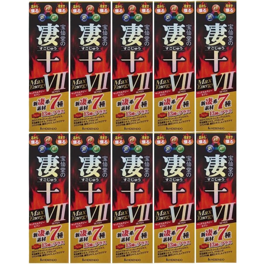 パッケージ個数:10・内容量 50mlx10本・栄養成分表示 1本（50ml）あたり 熱量 26.5kcal／たんぱく質 0.1g／脂質 0.0g／ナトリウム 2.5mg／炭水化物 6.5g商品紹介 大人気「凄十マックスエナジー」に新たに7...