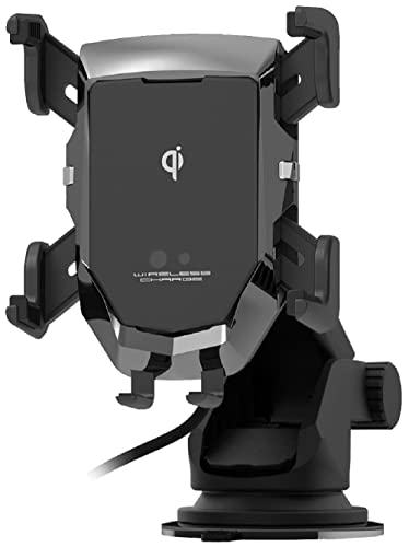 吸盤取り付けブラック/-/NKW-36・Style:吸盤取り付け・パッケージ個数:1・スマホをかざすと赤外線(近接)センサーが検知し自動で開閉してホールド、手帳型/ハード型ケースを装着した状態でもしっかりホールド&充電・4本アームでスマホを...