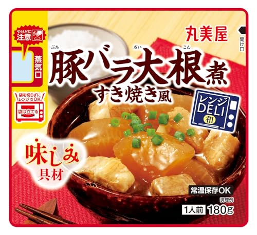 FlavorName:豚バラ大根煮×5個・原材料：大根（中国産、国産）、豚肉、砂糖、醤油、たん白加水分解物、大豆油、エキス（オニオン、昆布）、食塩、ぶどう糖、鰹節粉／乳酸カルシウム、増粘剤（加工でん粉、キサンタン）、調味料（アミノ酸等）、（...