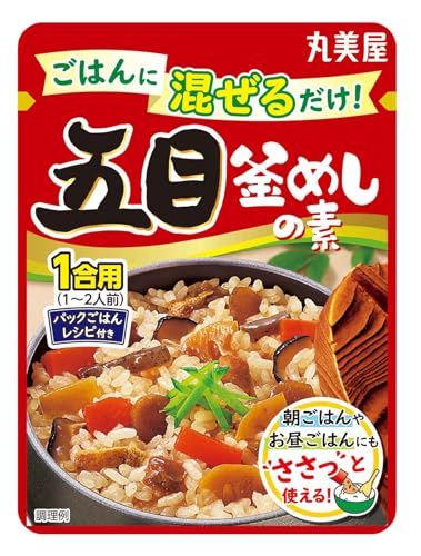 FlavorName:五目釜めしの素PatternName:5個セット・原材料:野菜（にんじん（国産）、ごぼう、筍、れんこん）、醤油、鶏肉、こんにゃく、発酵調味料、砂糖、椎茸、油揚げ、大豆油、たん白加水分解物、食塩、エキス（チキン、酵母）、...
