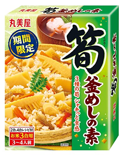 原材料:［釜めしの素］野菜（筍（中国産）、にんじん、細竹）、こんにゃく、油揚げ、発酵調味料、砂糖、醤油、食塩/乳酸カルシウム、（一部に小麦・大豆を含む）｜［調味だし］醤油、砂糖、食塩、発酵調味料、香味油、たん白加水分解物、鰹節エキス、米酢、...