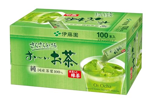 -/100本/12120・Size:100本・パッケージ個数:1・内容量:0.8g×100本・容器:インスタントティー (スティックタイプ)・原材料:茶(緑茶・抹茶)(日本)、デキストリン/ビタミンC・栄養成分(1本(0.8g)当たり):エ...