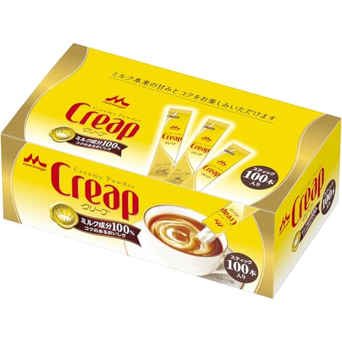 スティック 100本入り・パッケージ個数:1・【ミルク生まれのCreap】クリープは発売以来、牛乳から生まれた成分で作ることを原点としています。独自の技術によって香料や着色料を使わない製法を実現。だから、安心してお使いいただけます。・【おい...