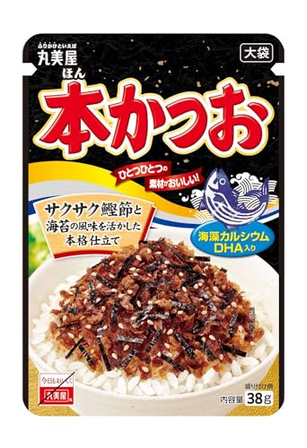 原材料:鰹削り節（国内製造）、いりごま、醤油、砂糖、食塩、のり、パーム油、エキス（鰹節、酵母、椎茸）、みりん、鰹、鰹節粉、海藻カルシウム、発酵調味料、デキストリン、でん粉、還元水あめ、DHA含有精製魚油、植物性たん白、生姜ペースト／調味料（...