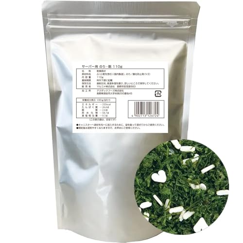 FlavorName:のり・麩・パッケージ個数:1・【内容量】110g・原材料:ふ(小麦を含む)(国内製造)、のり/酸化防止剤(V.E)・フリーズドライの麩とのりがミックスされたサーバー用の乾燥具材です。チャック付のアルミ袋に入り、保存にも...