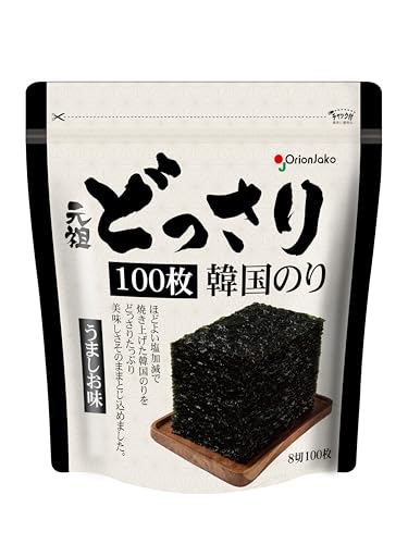 -/Pack of 1/4997864660913・Size:Pack of 1・パッケージ個数:1・保管のしやすいスタンドパック商品紹介 程よい塩加減で歯切れのいい韓国のりがどっさりと100枚入ったインパクトある商品。 原材料・成分 乾の...