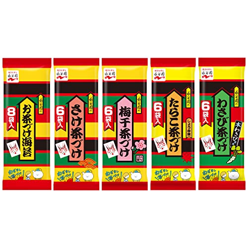 -/6個 (x 5)/4901625488739・パッケージ個数:1・お茶づけ海苔 8食入:調味顆粒(食塩、砂糖、抹茶、昆布粉)(国内製造)、あられ、海苔/調味料(アミノ酸等)、さけ茶づけ 6食入:調味顆粒(食塩、鮭エキス、砂糖、抹茶、鰹エ...