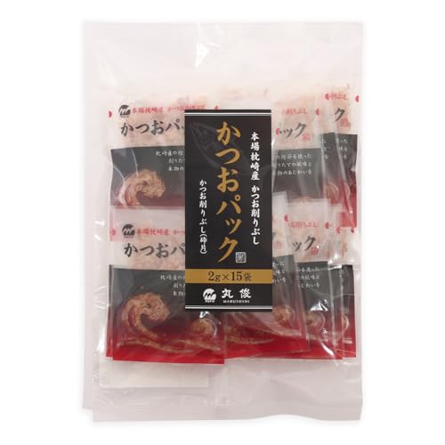 -/x 15/-・本場枕崎産のかつお削り節です。・原材料:かつお煮汁(国内製造)/加工澱粉・内容量:30g(2g×15袋)商品紹介 1本場枕崎産のかつお削り節です。 封を切る度にかつお節の新鮮な香りと食感が楽しめます。 冷や奴、納豆、お漬け...