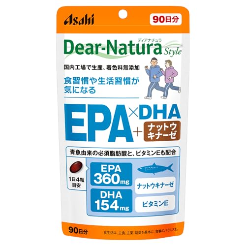-/360個 (x 1)/-・Size:360個 (x 1)・パッケージ個数:1・ディアナチュラスタイル EPA×DHA+ナットウキナーゼ 360粒(90日)・本品には、4粒当たり「EPA（360mg）」「DHA（154mg）」「ナットウキ...