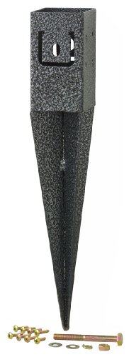3)柱固定金具ブラック/18)地中杭/TKP-01・Style:3)柱固定金具PatternName:1)ハンマートーンSize:18)地中杭・パッケージ個数:1・サイズ:約幅6.6cm×奥行6.6cm×高さ39.3cm・材質:スチール・重...
