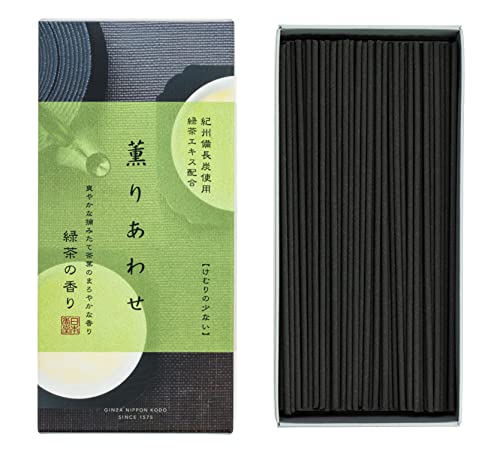 緑茶の香り/長さ140mm 内容量90g/M-23602・Color:緑茶の香りSize:長さ140mm 内容量90g・パッケージ個数:1・サイズ:7.5×15.5×3cm・素材:椨(タブ)の樹皮粉、炭・生産国:日本・燃焼時間:約25分(立...
