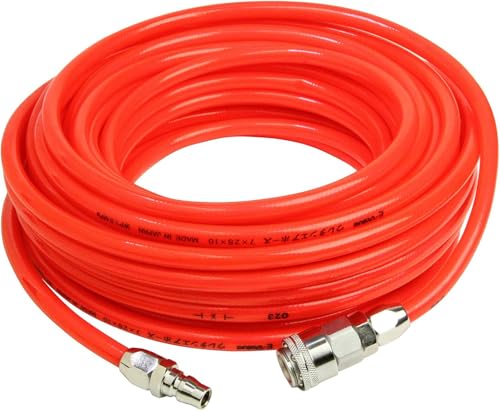 ホース内径:7mmクリアレッド/ホース長:10m/EUH-10R・Color:クリアレッドSize:ホース長:10mStyle:ホース内径:7mm・パッケージ個数:1・用途:ワンタッチカプラ付のエアーウレタンホース・サイズ:内径7.0mm×...
