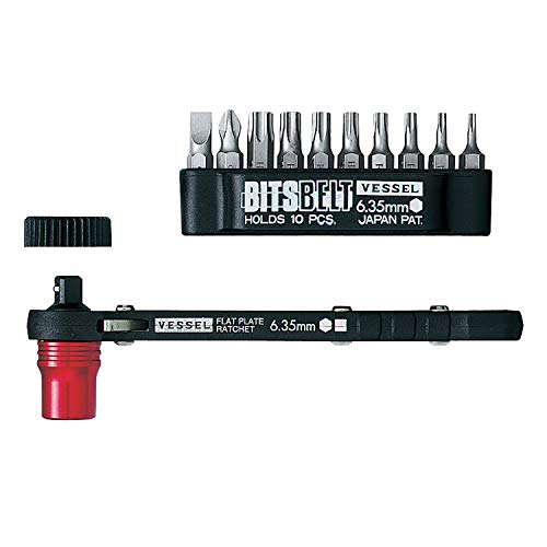 ビット10本 (+/ -/ トルクス)、ビスキャッチ付ブラック|レッド/-/TX-12MC・Style:ビット10本 (+/ -/ トルクス)、ビスキャッチ付・パッケージ個数:1・ビット長さ:25.4mm・ビット径:6.35mm・セット内容...