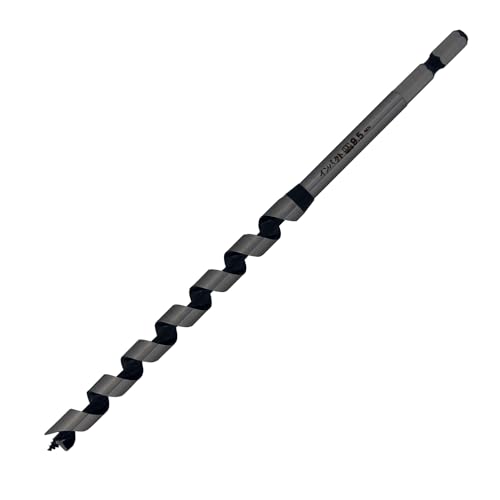 ミドルブラック/9.5mm/7M-095・Size:9.5mmStyle:ミドル・パッケージ個数:1・質量(g):60・被削材:木・仕様:6.35mm六角軸・全長×ネジ丈:270×195mm●先ネジとケガキ刃の部分を従来ドリルよりも小さくす...