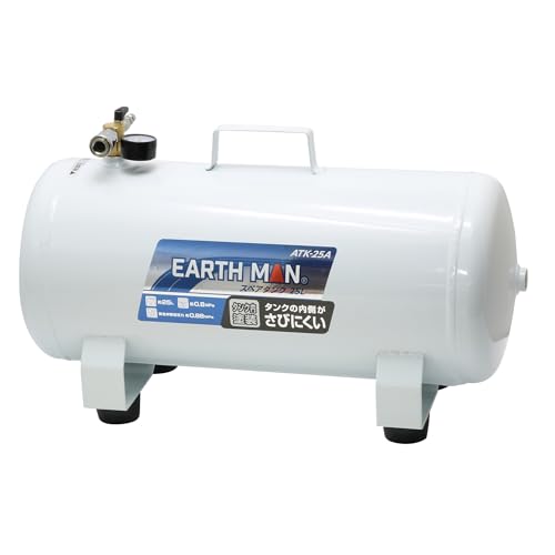 単品Mkkcf4009/25L/ATK-25AA・Size:25LStyle:単品PatternName:単品・エアーコンプレッサーの補助タンクに・タンク容量:約25L、使用最高圧力:約0.8MPa(約8.2kgf/cm2)、安全弁設定圧力...