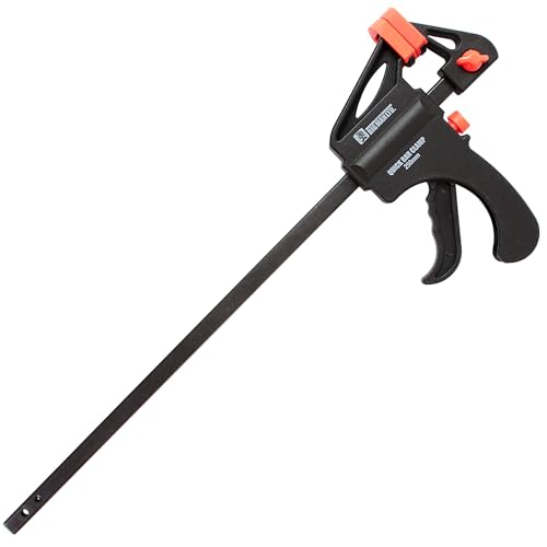 インダストリアルブラック/オレンジ/250mm/BQC10-1・Size:250mm・パッケージ個数:1・材質：[本体] ナイロン [バー] スチール [固定解除ボタン・ネジカバー] PE・締付け開口（mm）：0〜250・広げ開口（mm）：...