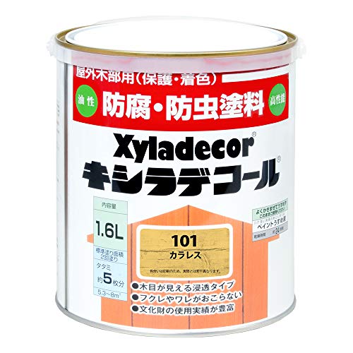 キシラデコールカラレス/1.6L/101カラレス・Color:カラレスSize:1.6LStyle:キシラデコール・パッケージ個数:1・【乾燥・塗重時間】 【20℃】乾燥時間:約 24 時間 塗重時間: 2~6時間 【塗り面積(2回塗)】 ...