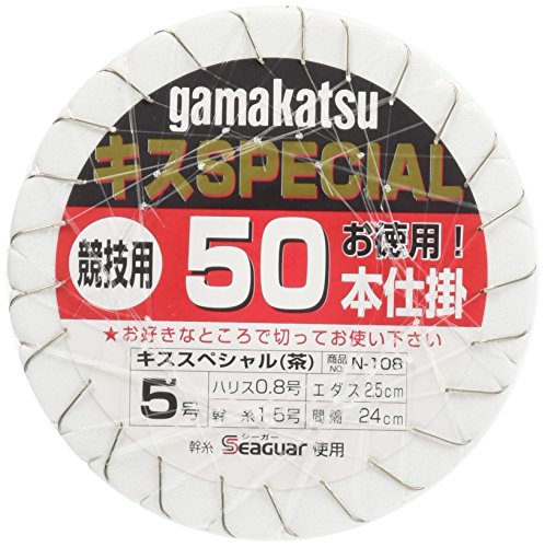 茶/5号/N-108・Size:5号・パッケージ個数:1・針(号):5・ハリス(号):0.8鈎数を自由に選べる投釣り仕掛です。状況や好みに合わせて素早くセットできますから、競技会で強い味方になります。
