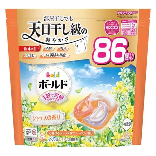 オレンジ/-/-・パッケージ個数:1・内容量：86個商品紹介 商品名 P&G ボールドジェルボール 4D 心弾けるシトラス&ヴァーベナの香り つめかえ 詰め替え 詰替 テラジャンボサイズ 86個入 内容量 86個入 商品詳細 柔軟剤効果 4...
