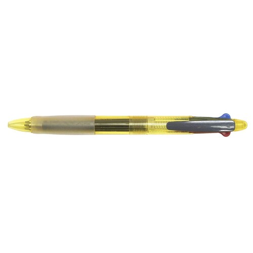 日本製4色ボールペンジャパンラバー 20本パック 黄 T23-V-TS4C-20-Y 20本袋入り インク色:黒・赤・青・緑 本体サイズ:全長149mm×軸径12mm 材質:樹脂 のし柄の1本袋付き(20枚) ■日本製のラバーグリップ付黒赤...