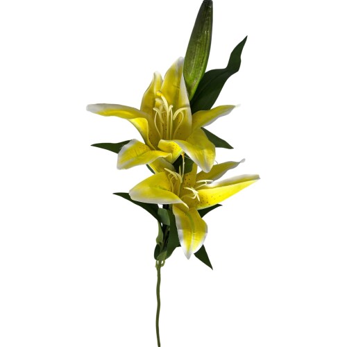 キューフラ(Q-FLA) 造花 アーティシャル フラワー カサブランカ イエロー アレンジメント 花 資材 ハンドメイド 814600 W24×D24×H75cm 生花のような美しさを保ちながら、水やりやお手入れの手間が一切不要の高品質な造...