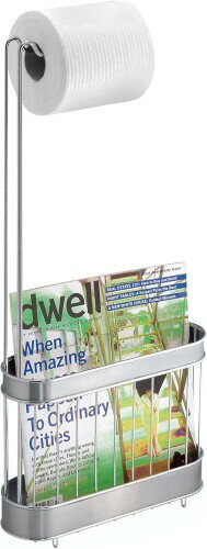 interDesign Bruschia Magazine/Toilet Tissue Stand, Brushed Stainless Steel サイズ(約):8.5×26.5×61cm - 商品コード20081671052商品名int...