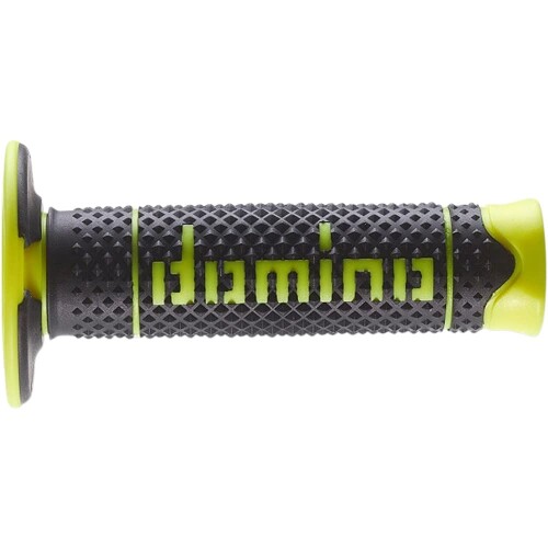ドミノ(domino) グリップ オフロードタイプ DSH ブラックXフローイエロー A26041C5040 DSHは耐久レース・チームと共同で開発されました 表面は柔軟な素材を使用しています それに加え、大胆な凹凸を用いることで手への負担...
