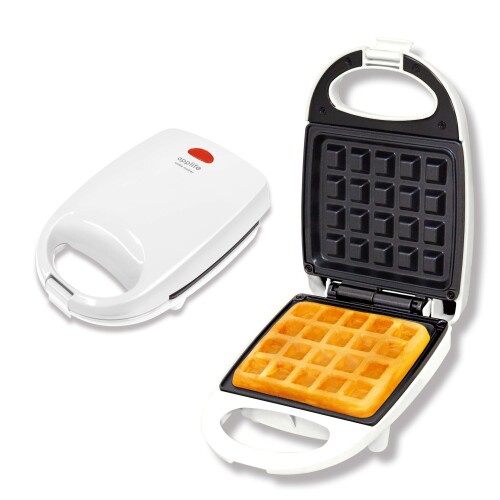 applife ワッフルメーカー 白 | ワッフル モッフル 簡単 時短 お菓子作り 電気式 焼きあがり3分 スピード調理 ホームパーティ イベント 自家製 おいしい 自動調理 フッ素加工 生地をはさんで3分待つだけ!自宅で焼きたての手づく...