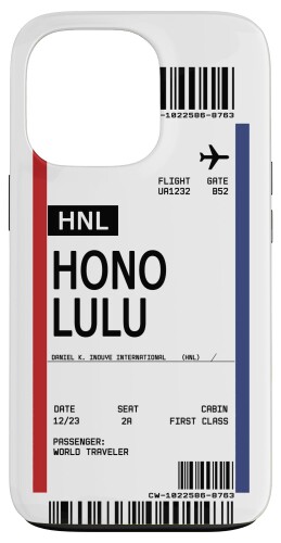 Boarding Pass ホノルルHNL 航空券 ハワイ スマホケース iPhone 13 Pro 用 ハワイのビッグアイランド ホノルルへ旅行したい方に最適なアクセサリーです。 あなたが世界旅行者であることを示しましょう。 ファーストク...