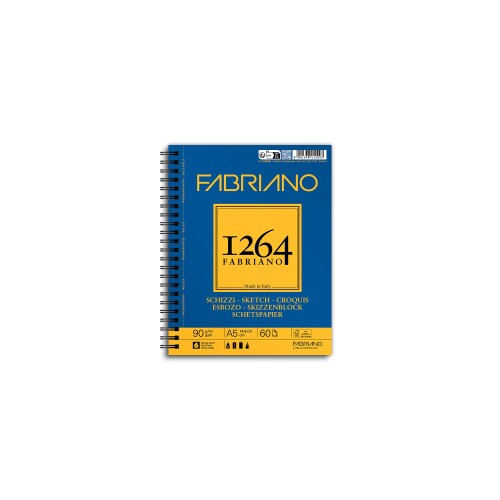 クサカベ(KUSAKABE) ファブリアーノ スケッチブック F-1264 クロッキー A5 横綴じ 60枚綴じ F1264-CSA5 A5 サイズ:A5 仕様:横綴じ、60枚 特徴:中性紙、90g 用紙色:ペールアイボリーシェード ※パッ...