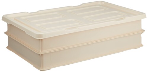 新輝合成(Shinki Gosei) トンボ 業務用 フードコンテナ 食品トレー 餅箱 12.6L 本体 2個 蓋 1個 セット アイボリー 幅57.5×奥行35×高さ8cm 日本製 サイズ:幅57.5×奥行35×高さ8cm (本体1個あた...
