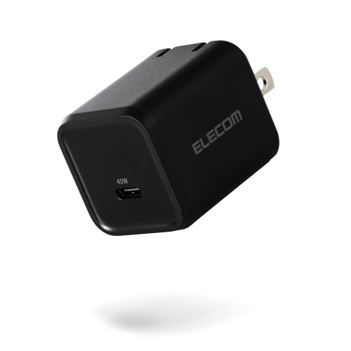 エレコム USB C 充電器 45W PD対応 1ポート スイング式プラグ採用 ブラック EC-AC12245BK USB Type-C(TM)ポートを搭載したAC充電器です。 対応するノートパソコンやスマートフォン、タブレットを最大45W...