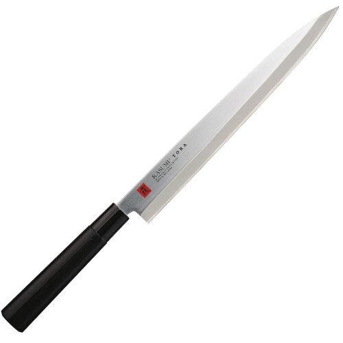 スミカマ 霞 KASUMI TORA 刺身包丁 27cm 錆びにくい 日本製 岐阜県関市 36849 サイズ(約):全長40.5cm、刃渡り27cm 本体重量(約):150g 素材・材質:ハンドル/朴木にウレタン塗装、刃部/モリブデンバナジ...