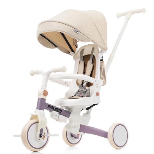 BTM 子供用三輪車 アップグレード 折りたたみ 三輪車 カバー 手押し棒付き 7in1 バイク 安全ベルト 三輪車のりもの 超軽量 座面回転 ハンドル調整可能 自転車 おもちゃ 乗用玩具 幼児用 赤ちゃん 組み立て簡単 誕生日プレゼント ...