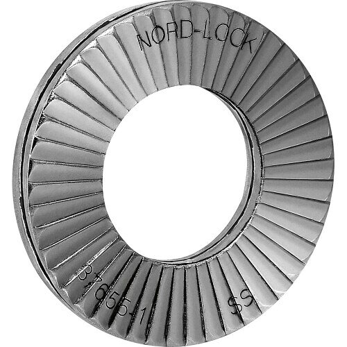 NL16SPSS ノルトロック・ワッシャー(ステン) 幅広サイズ ■ボルトサイズ(Metric ■UNC):M16 ■5/8" ■内径(mm):17.0 ■外径(mm):30.7 ■1組の厚さ(mm):3.2 ■ステンレス材の緩み止めワッシ...