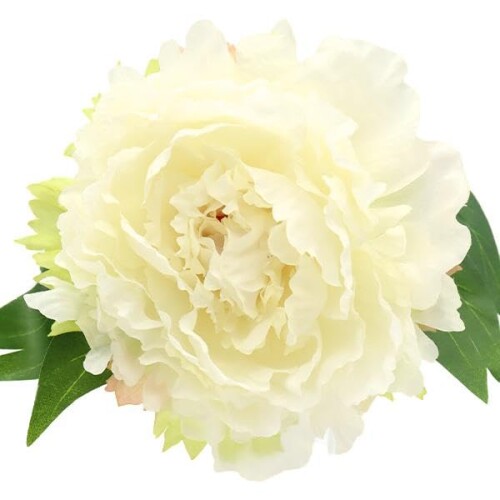 造花 シルクフラワー 『ピオニーショートステム クリーム VE6824』 花径(約):13cm 全長(約):30cm 素材:ポリエステル/ポリエチレン/ワイヤー 造花 シルクフラワー 『ピオニーショートステム クリーム VE6824』 手作...