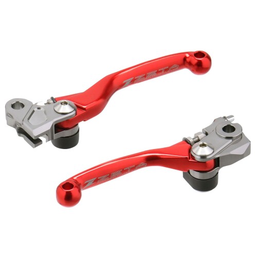 ジータレーシング(ZETA RACING) CRF250R '07-26,CRF450R '07-20,CRF250RX '19-26,CRF450RX '17-20 ピボットレバーセットFP 3フィンガー レッド 前方可倒式 レバー位置無...