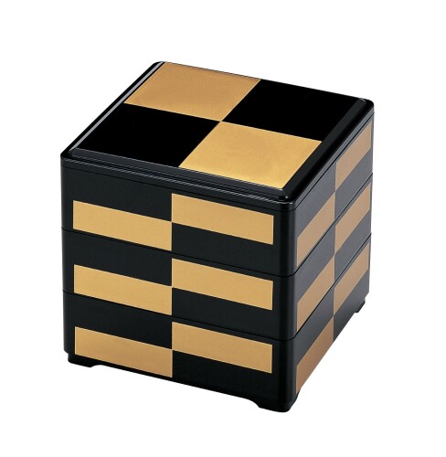 若泉漆器 3段重箱 7.5寸重 黒 金市松(内黒) 深型 H-160-7-A サイズ:22.3×22.3×21.2cm 本体重量:約1090g 素材:ABS樹脂 生産国:日本 樹脂製なので、軽くて使いやすい 行楽、遠足、運動会にも使えます。...