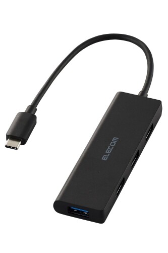 エレコム USBハブ USB-C接続 USB3.2(Gen1) 5Gbps 4ポート バスパワー 15cm ケーブル 小型・軽量設計 ブラック U3HC-H042BK/E USB-Aポートを増やしてデスクまわりをすっきり。4つのUSB-Aポ...