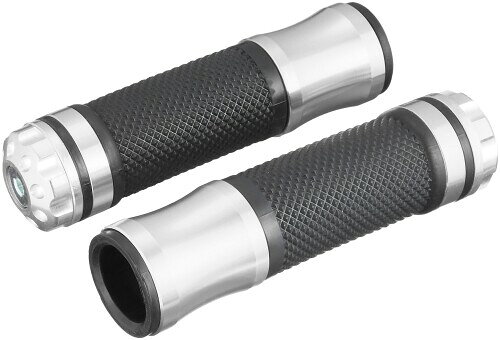 バイクパーツセンター(Bike Parts Center) バイクグリップ カスタムグリップ 左右セット バーエンド付 銀 ホンダ スーパーディオ 903311 【参考適合車種】 ホンダ(HONDA)/ヤマハ(YAMAHA):50~125c...