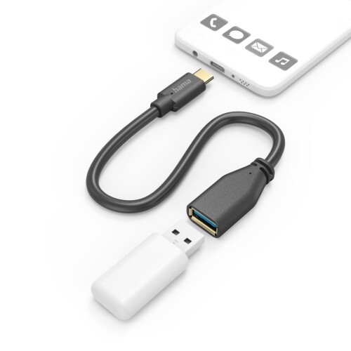 Hama USB アダプターケーブル、OTG、USB-C プラグ - USB-A ソケット、15cm、ブラック 接続性: USB-C プラグからUSB-A ソケットへの変換が可能なOTGアダプターケーブル。 ケーブル長: 使いやすい15セン...
