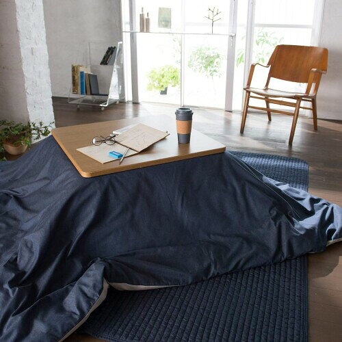 Fab the Home こたつ布団カバー ライトデニム 200x200cm(正方形) ネイビー FH182855-310 【ブランド】Fab the Home(ファブザホーム) 【素材】 綿100% (表地はデニム生地・裏地はグレー色の無...