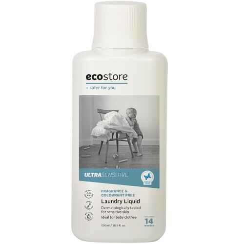 ecostore(エコストア) ランドリーリキッド 500mL 洗濯洗剤 洗剤 液体 肌にやさしい 衣類に優しいのはもちろん、汚れ落ちもスッキリで毎日のお洗濯がストレスフリーに!毎日の汗や皮脂汚れをしっかり落とす、濃縮液体タイプの洗濯洗剤で...