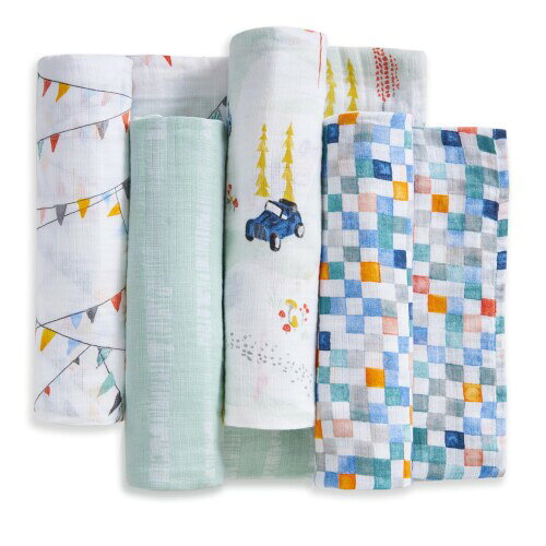 aden + anais essentials エイデンアンドアネイエッセンシャルズ おくるみ スワドル ヴィンテージカー オーガニック 4枚 セット aden + anais essentials (エイデンアンドアネイ エッセンシャルズ...