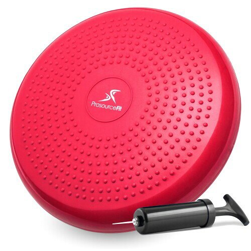 ProsourceFit Core Balance Disc Trainer, 14" Diameter with Pump for Improving Posture, Fitness, Stability, Red IMPROVE CO...