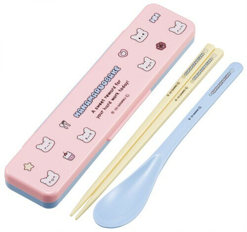 スケーター(Skater) コンビセット 箸 スプーン セット 18cm 日本製 サンリオ はなまるおばけ CCS3SA-A サイズ:横18.8×縦4.7×高1.8cm、箸・スプーン:18cm 材質:ABS樹脂、箸:メタクリル樹脂、フタ:A...