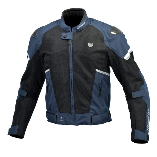 (KOMINE) バイク用 ジャケット JK-1573 プロテクトカーボンメッシュジャケット 07-1573 メンズ Navy Black M 軽量で高強度なカーボンショルダープロテクターを持つハーフメッシュジャケット。肩・肘・胸部・脊椎プ...